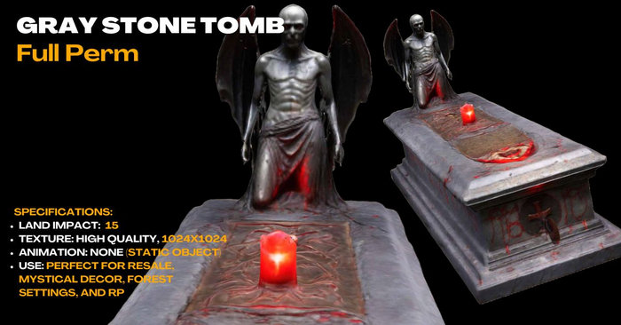 Second Life Marketplace - [NE] gray stone tomb